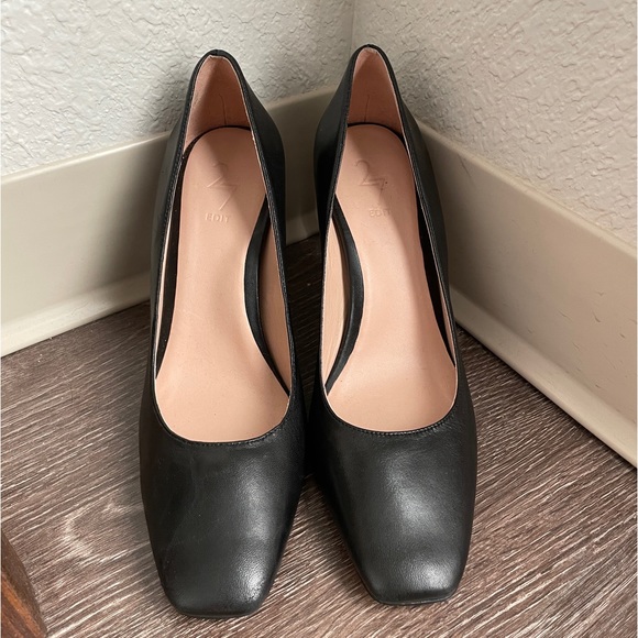 27 EDIT | Shoes | 27 Edit Black Leather Heel Comfort Shoes Shiny Black ...